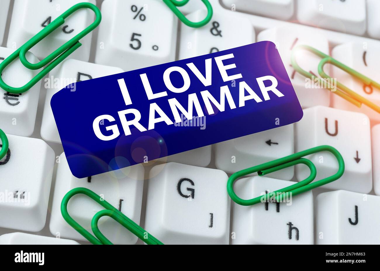 Hand writing sign I Love Grammar. Business showcase act of admiring ...