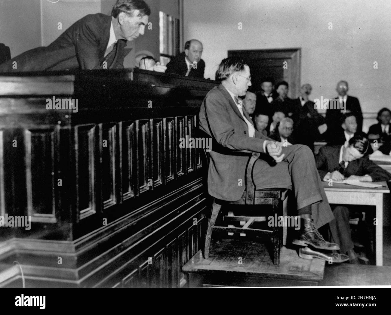 FILE - In this April 3, 1933 file photo, Judge James E. Horton leans ...