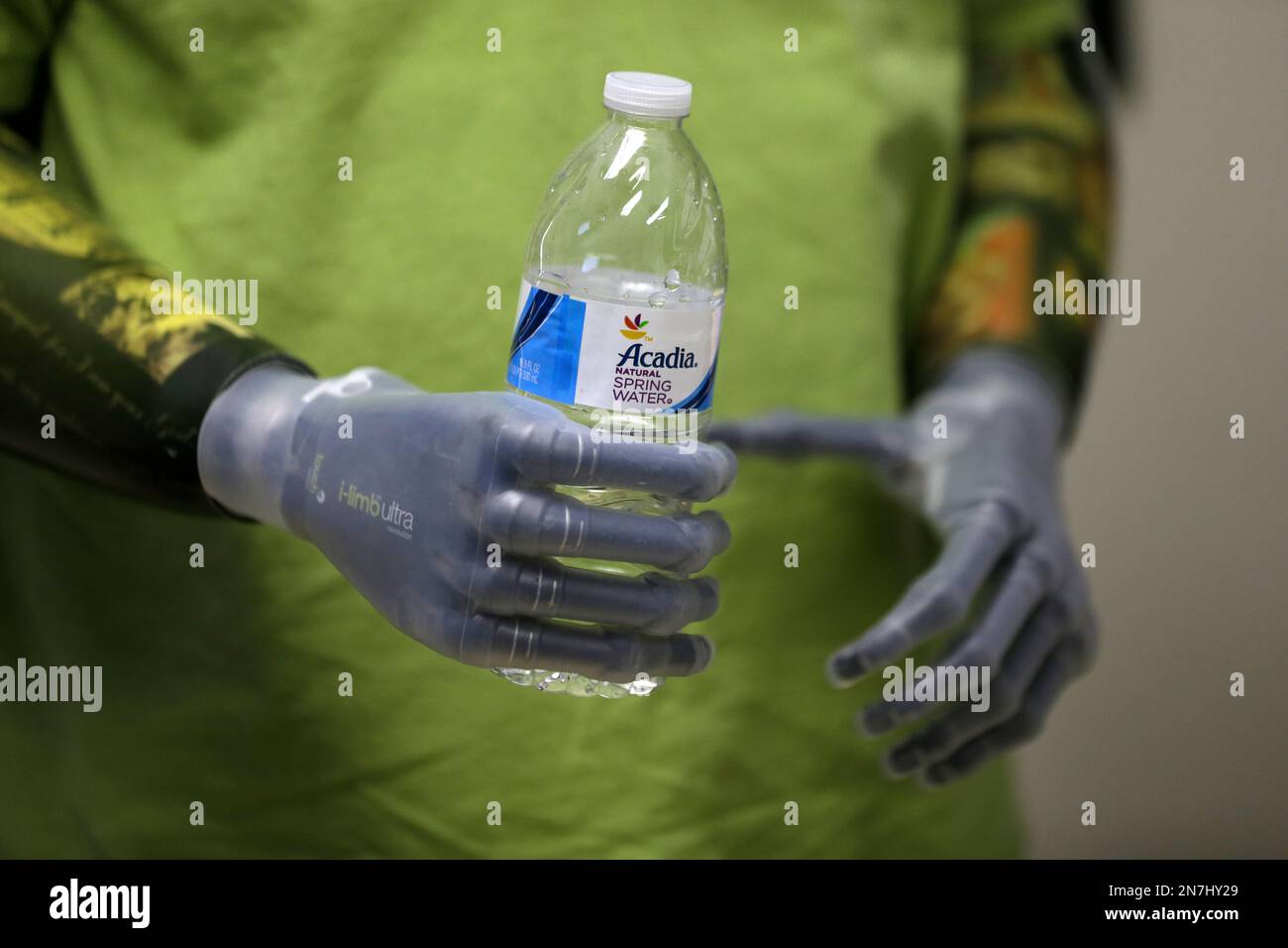 Double amputee Jason Koger, 34, from Owensboro, Ky., demonstrates his i ...