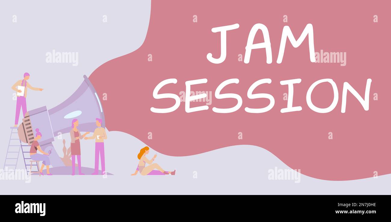 Text caption presenting Jam Session. Internet Concept impromptu ...
