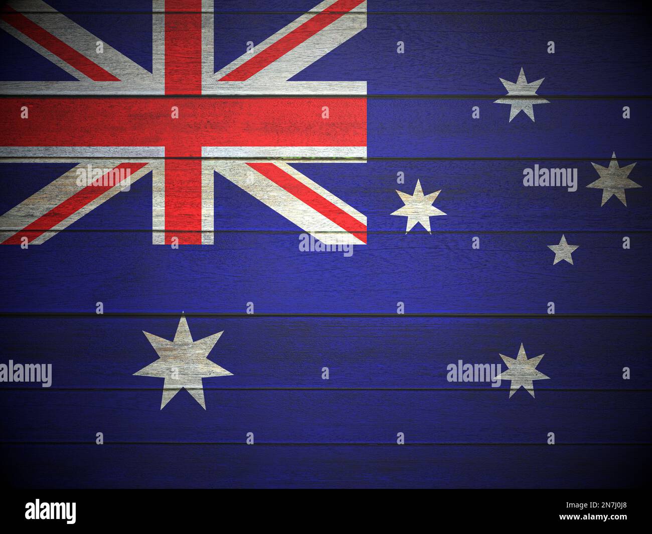 Australia flag painted on wooden planks background. 3d illustration ...