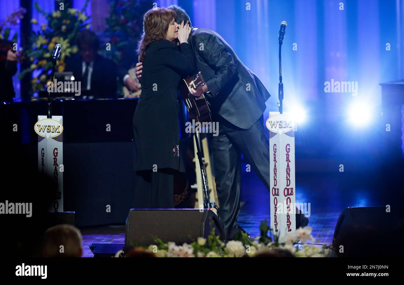 Vince Gill And Patty Loveless Embrace After They Performed During The