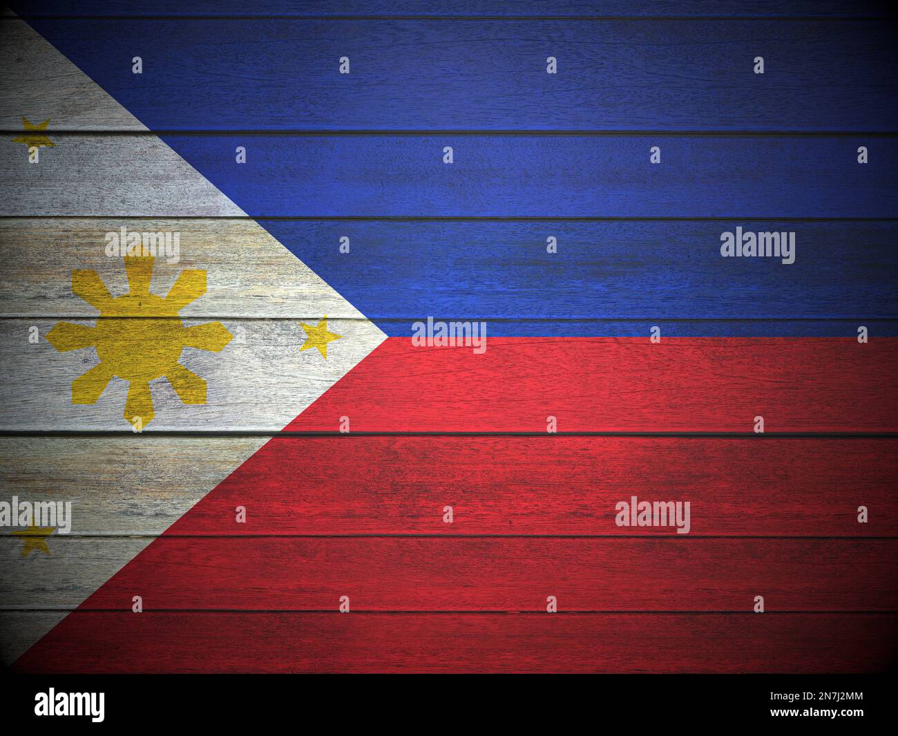 Philippines flag painted on wooden planks background. 3d illustration ...