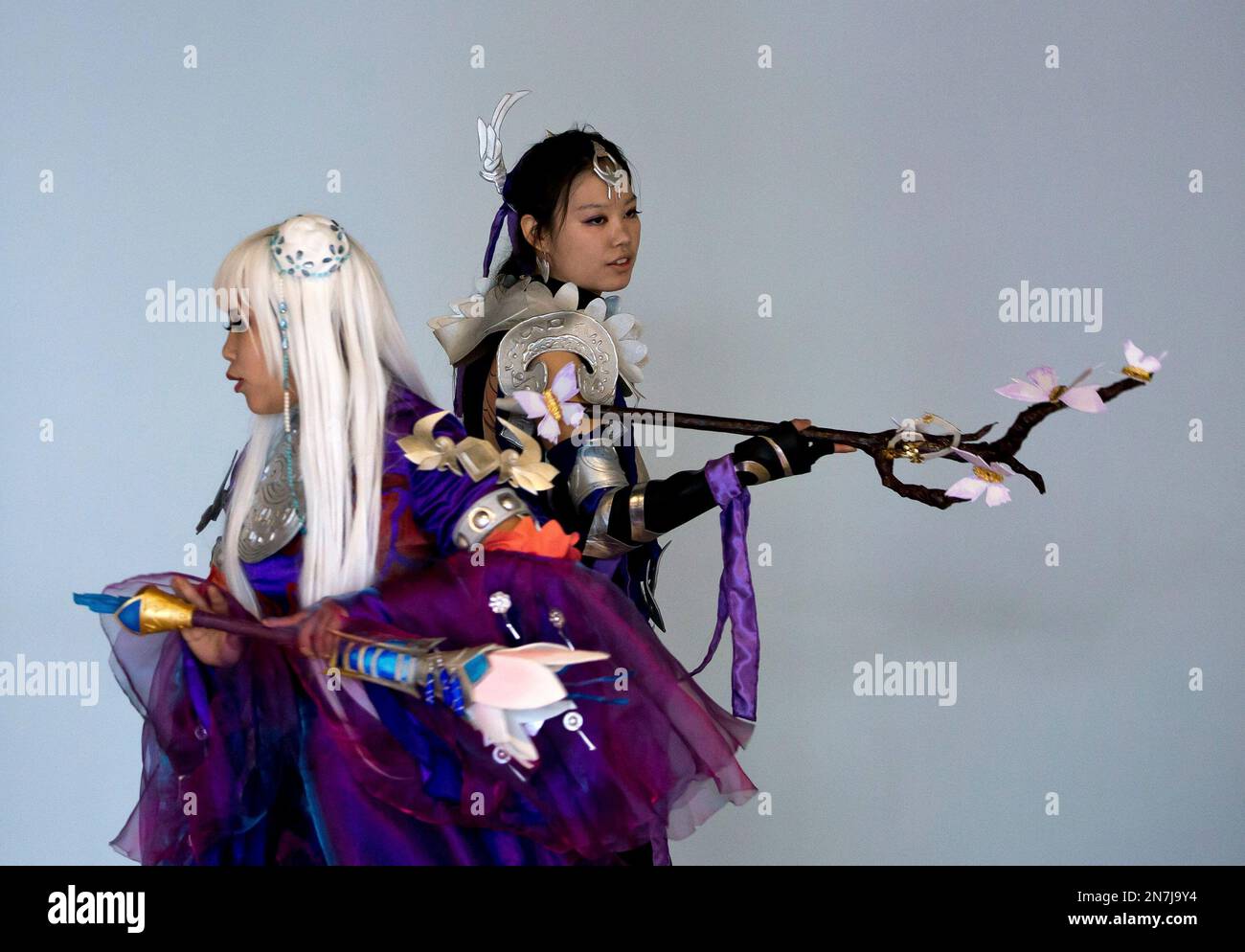 Chinese cosplay enthusiasts dressed as cartoon characters rehearse ...