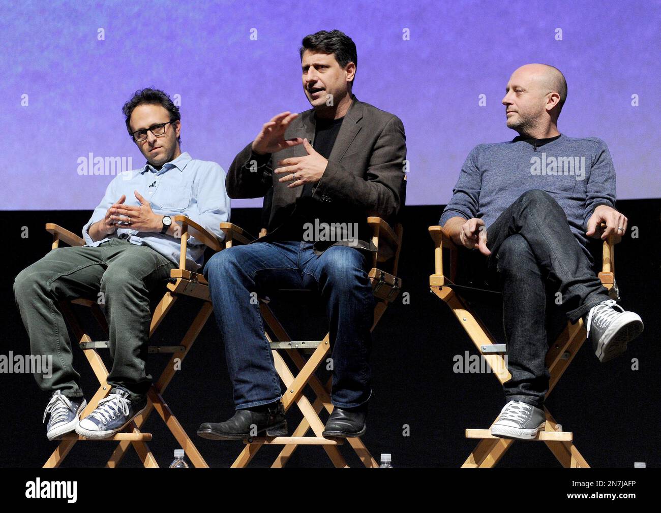(L-R) Executive producers Jake Kasdan, Brett Baer and Dave Finkel ...