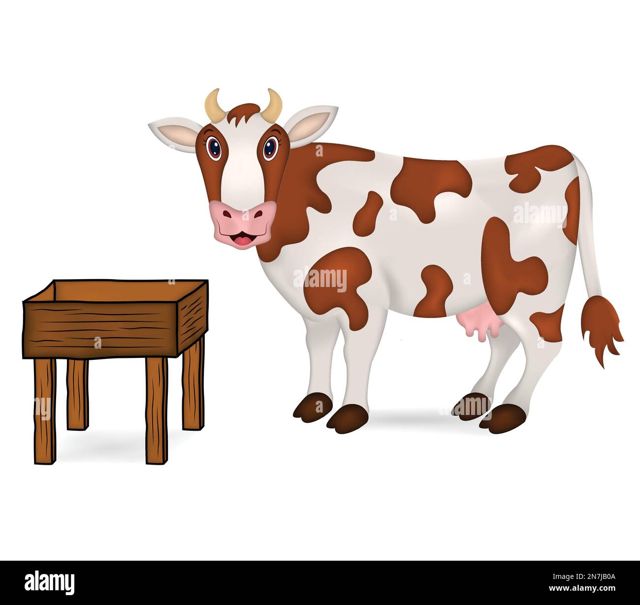 Cow realistic vector illustration isolated on white background Stock ...