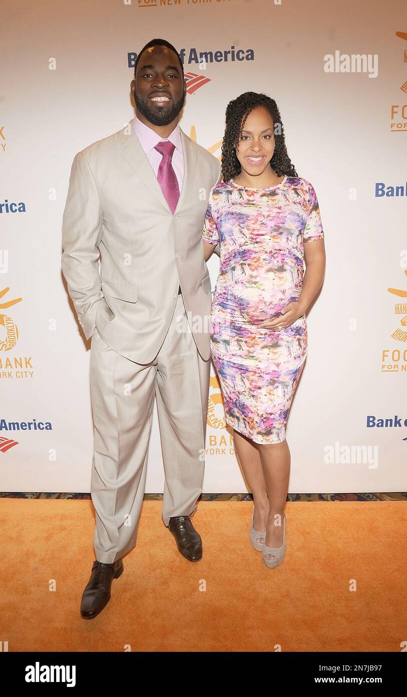 Justin Tuck, left, and wife Lauran Tuck attend the Can Do Awards Dinner ...