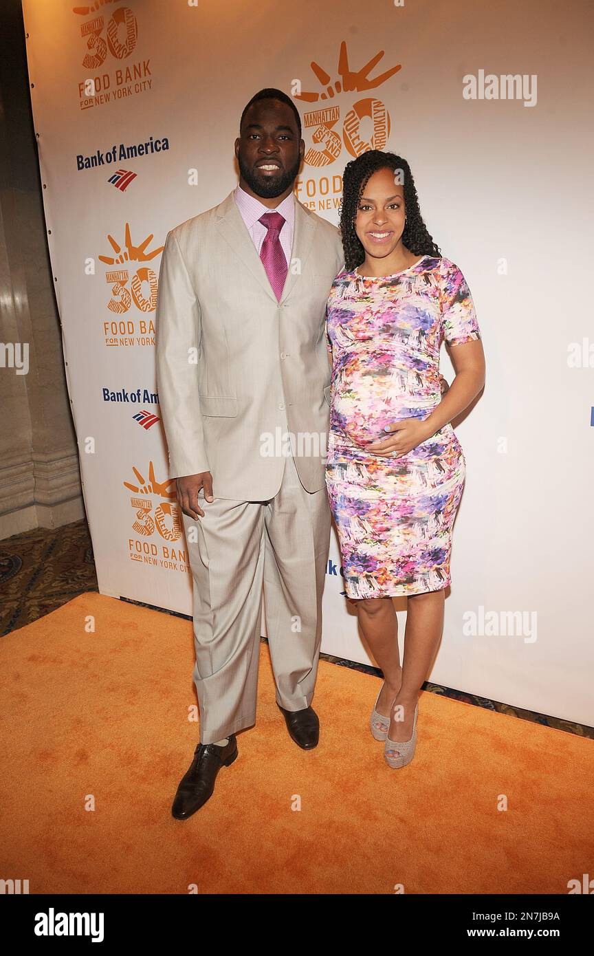 Justin Tuck, left, and wife Lauran Tuck attend the Can Do Awards Dinner ...