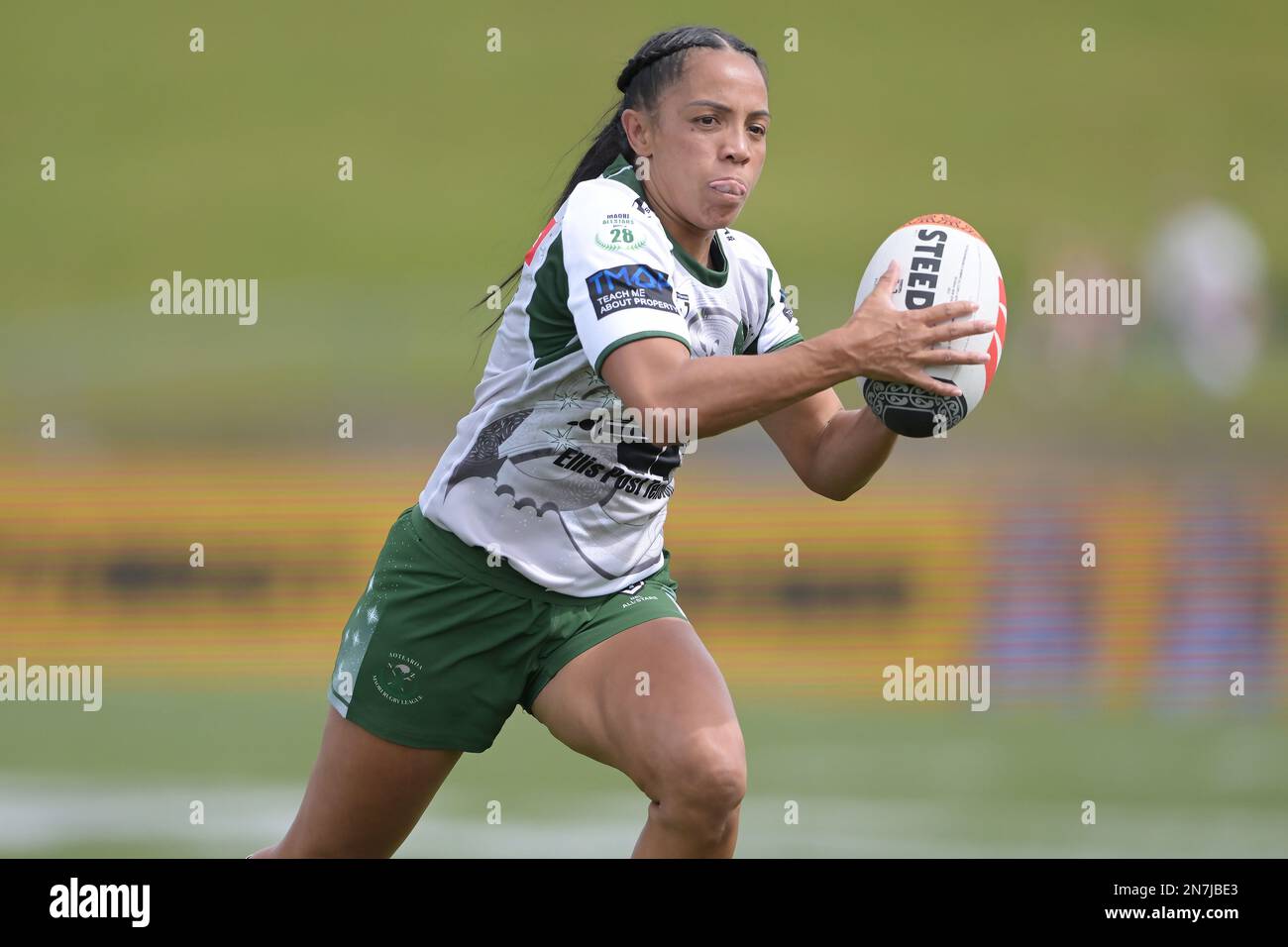Zali Fay of Maori All Stars Women in action during the NRLW (National ...