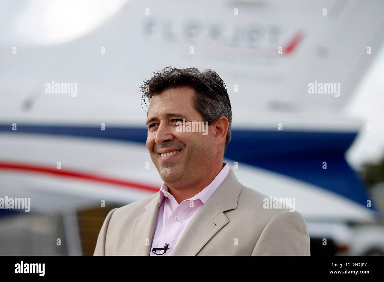 Flexjet's Michael Powers,with the Flexjet’s Learjet 45 XR aircraft ...