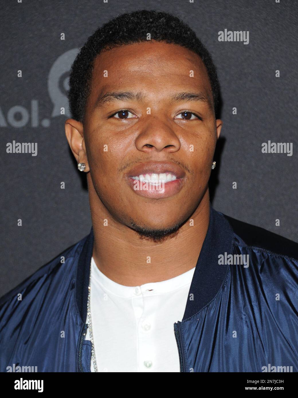 NFL football player Ray Rice attends AOL's web series "NewFront" at ...
