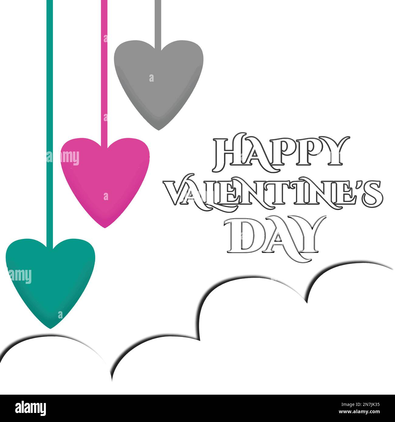 Happy valentines day greeting background in papercut realistic style ...