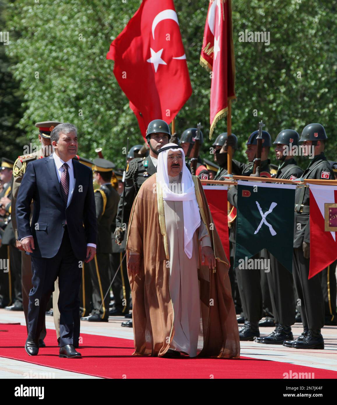 Turkish President Abdullah Gul, left, and Emir of Kuwait Sheik Sabah Al ...