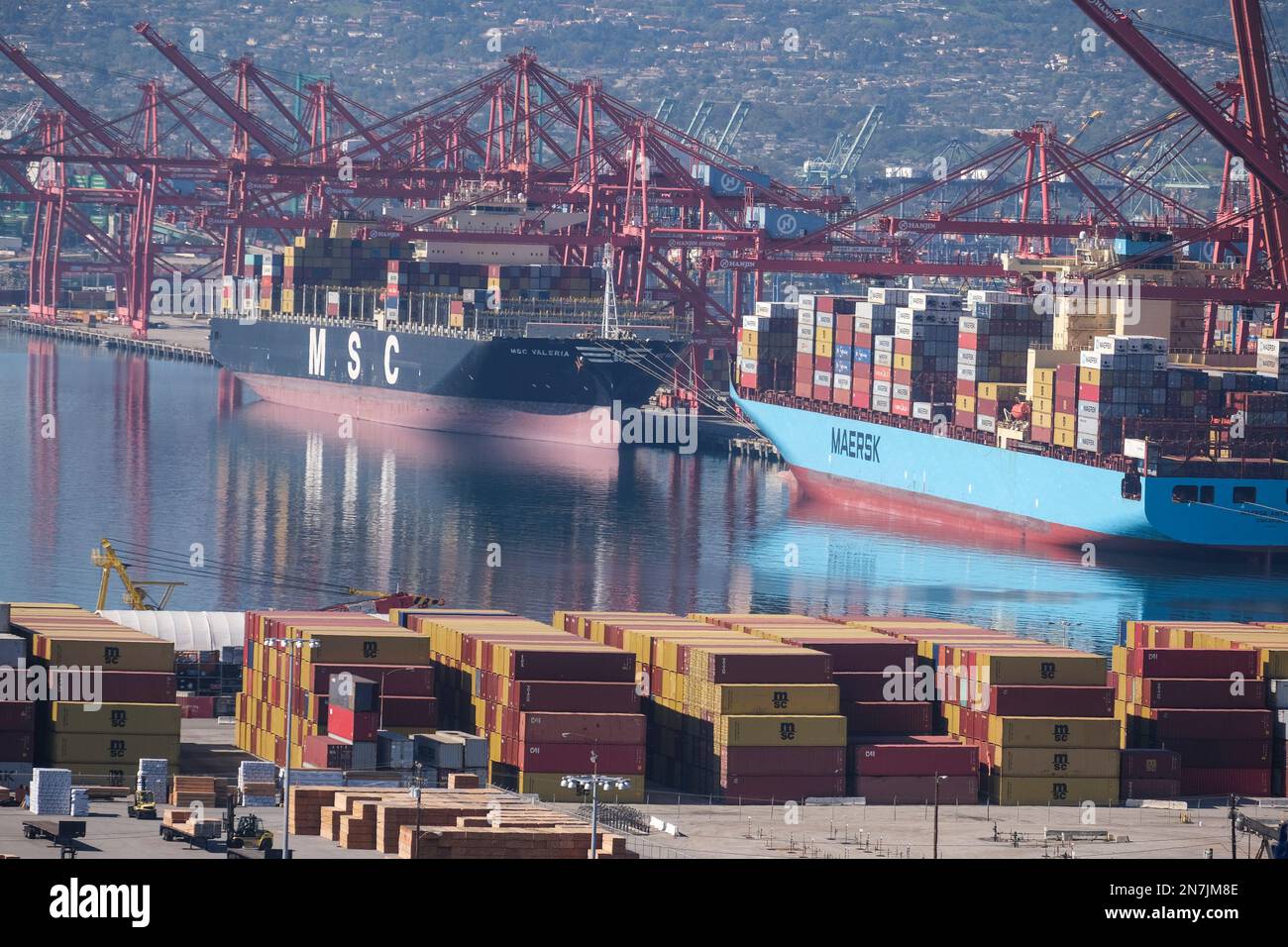 Los Angeles, United States. 09th Feb, 2023. The MSC Valeria and the ...