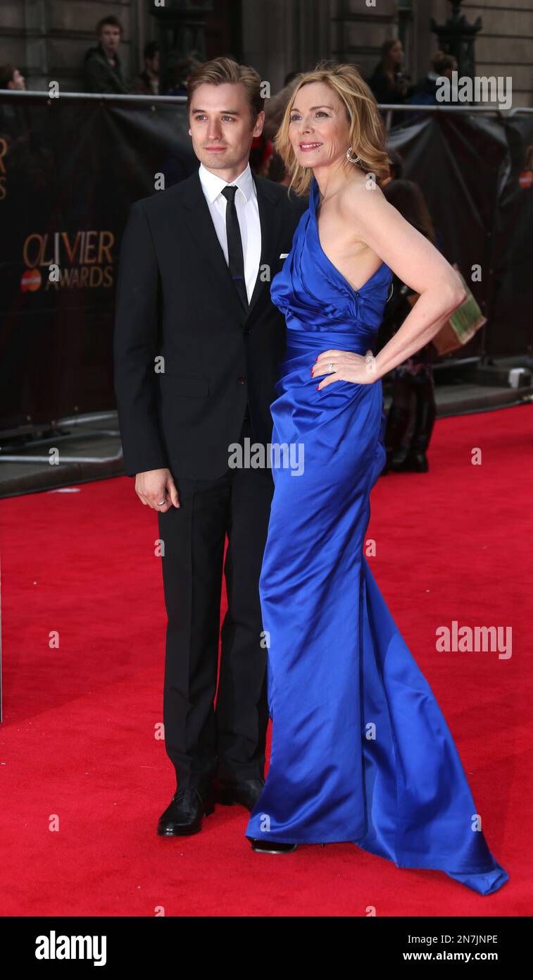 Seth Numrich And Kim Cattrall Seen At The Olivier Awards 2013 At The