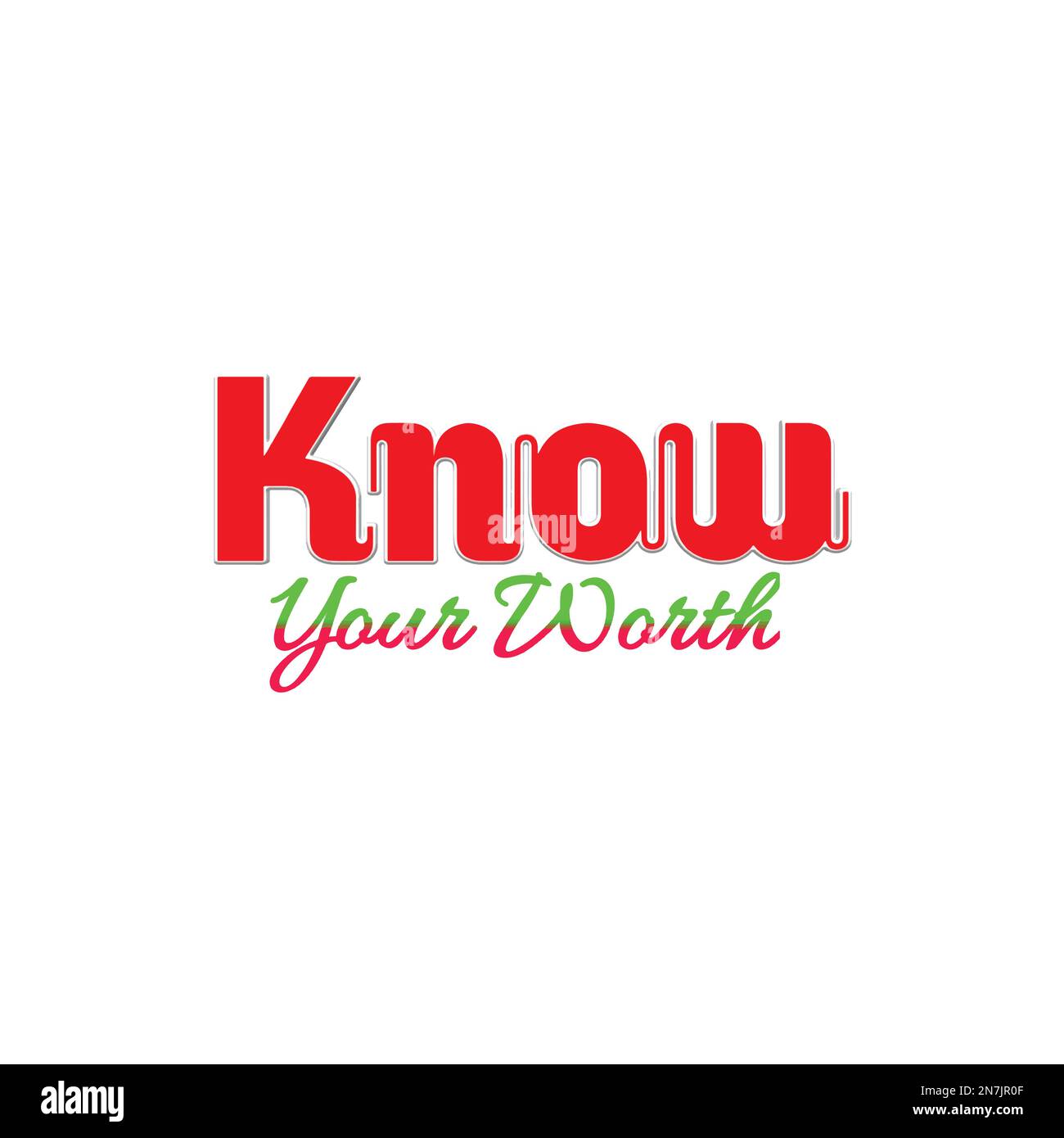 A vector illustration red Know with colorful your worth text isolated ...