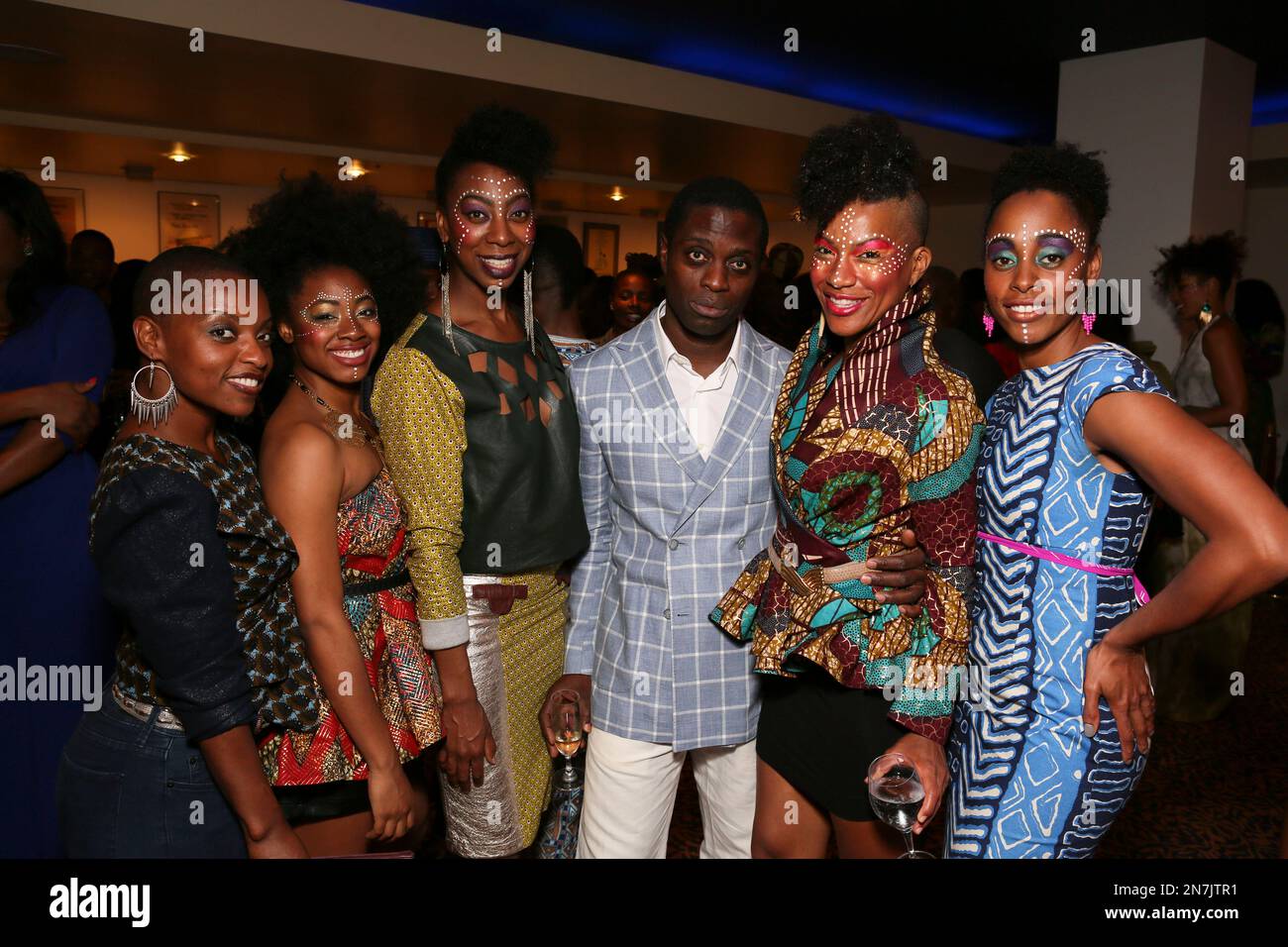 From left, former cast member Aimee Graham Wodobode poses with cast ...