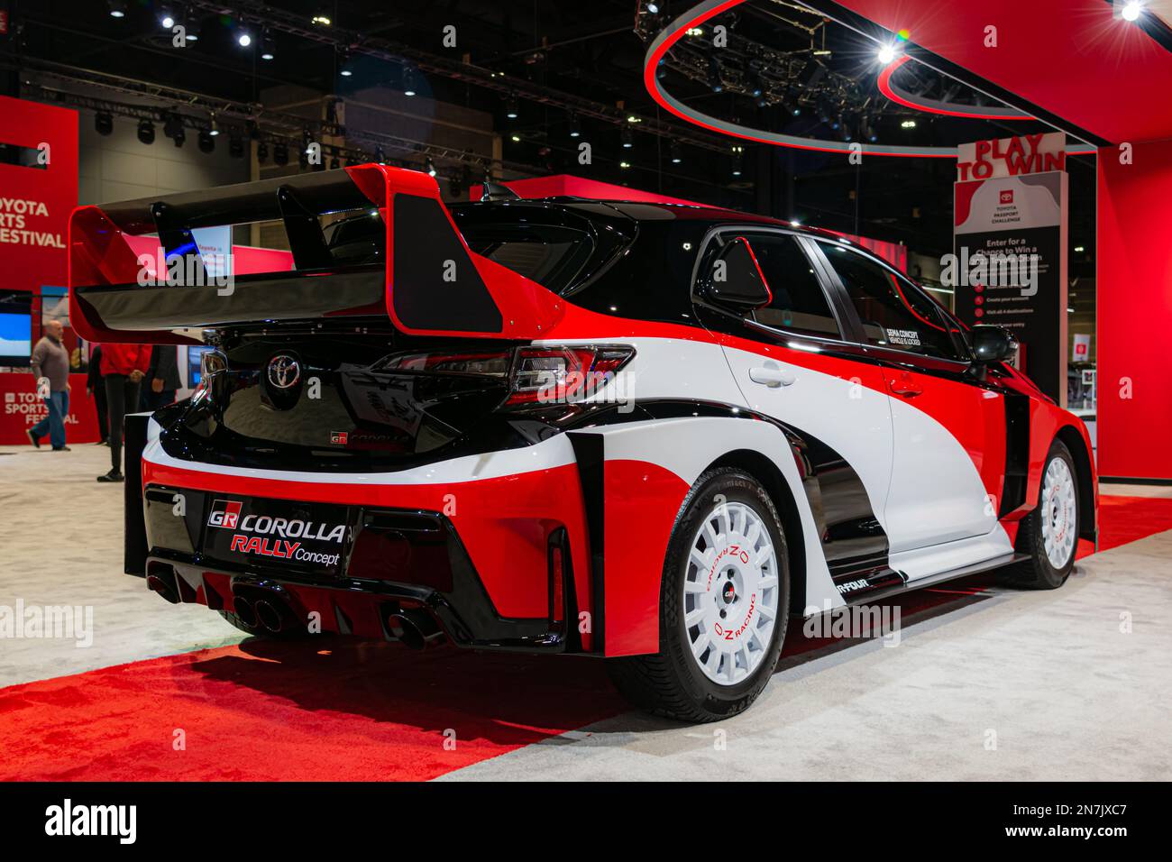 Chicago, IL, USA - February 9, 2023: Toyota GR Corolla Rally Concept at the 2023 Chicago Auto ...