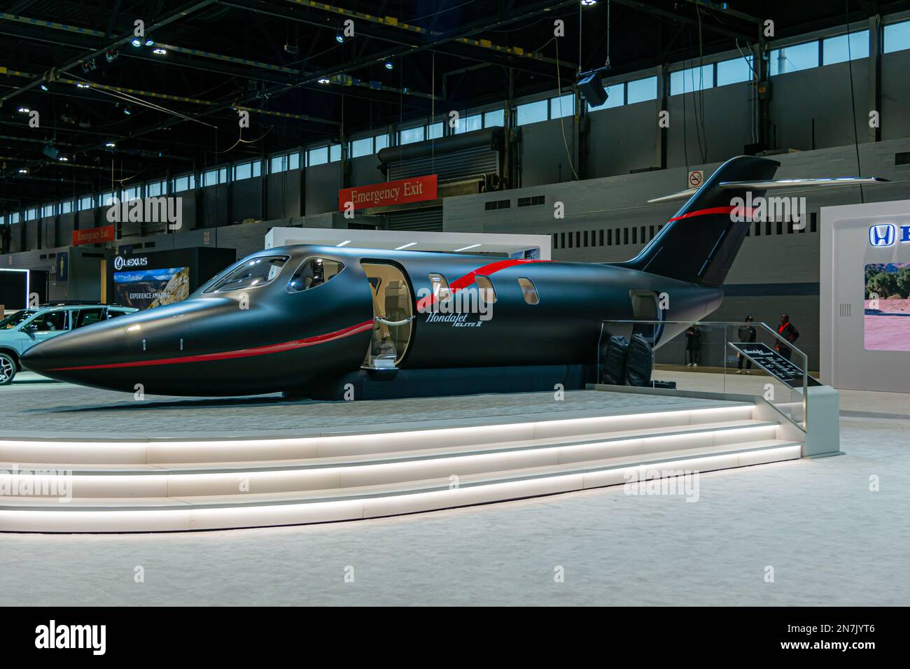 Chicago, IL, USA - February 9, 2023: Honda Jet Elite 2 displayed at the ...