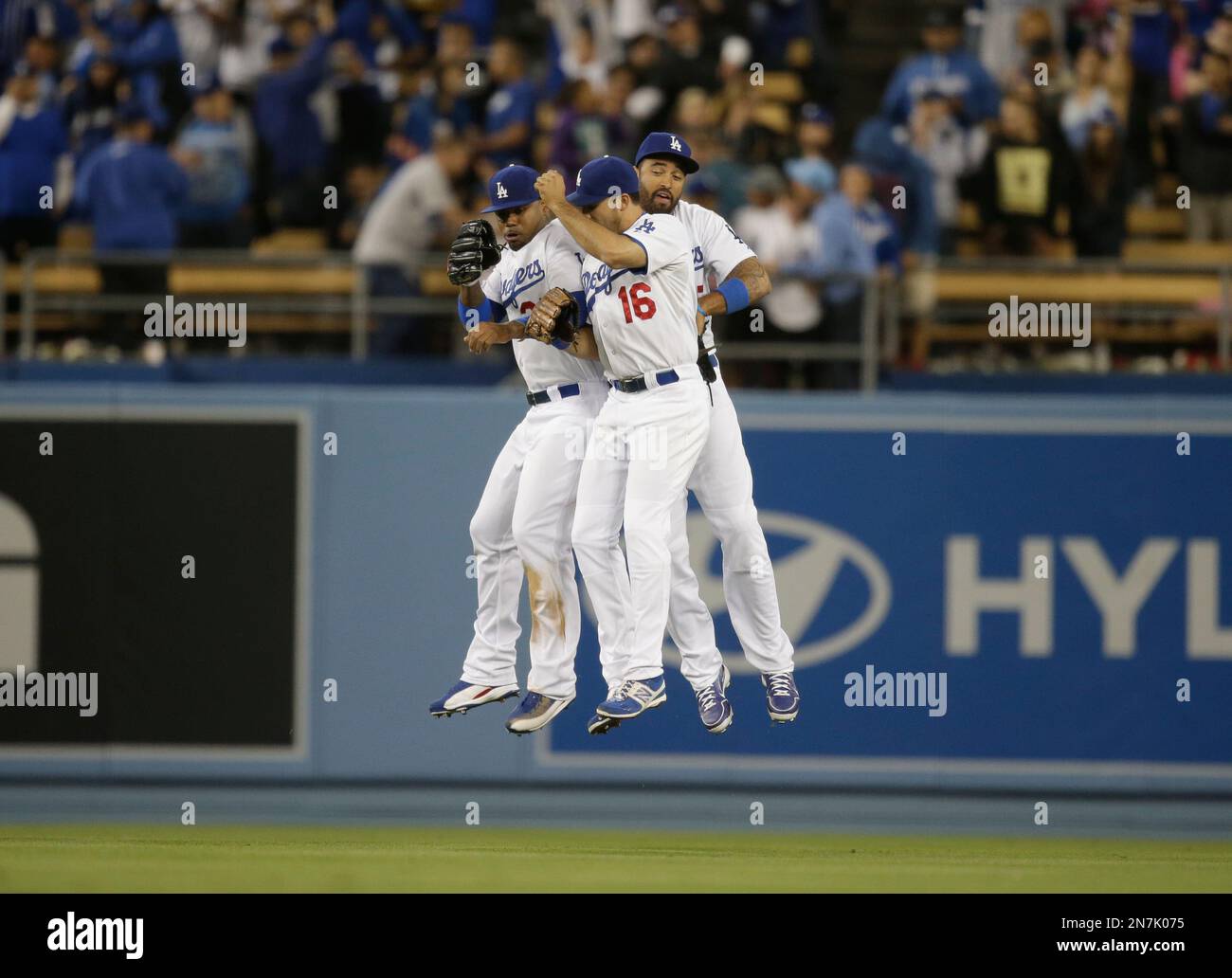 Los Angeles Dodgers' Carl Crawford, from left, Andre Ethier and Matt ...
