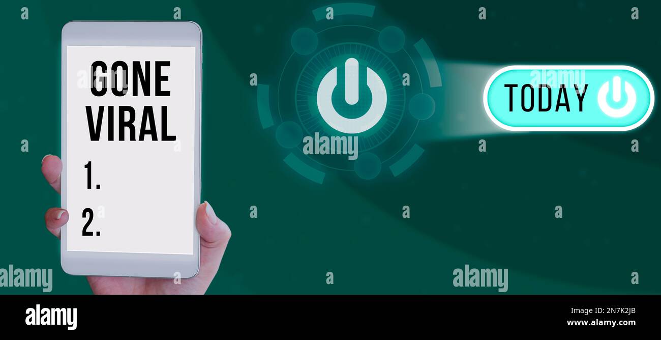 Conceptual caption Gone Viral. Word for link that spreads rapidly ...