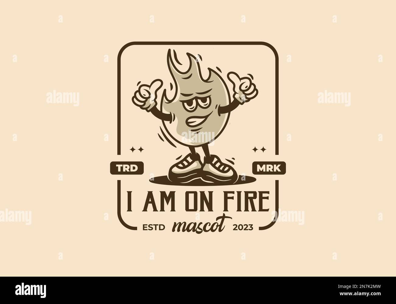 Mascot character illustration badge design of a fire Stock Vector Image ...