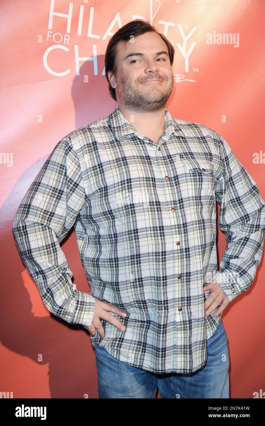 Jack Black arrives at Seth Rogen's "House Party" with Hilarity for ...