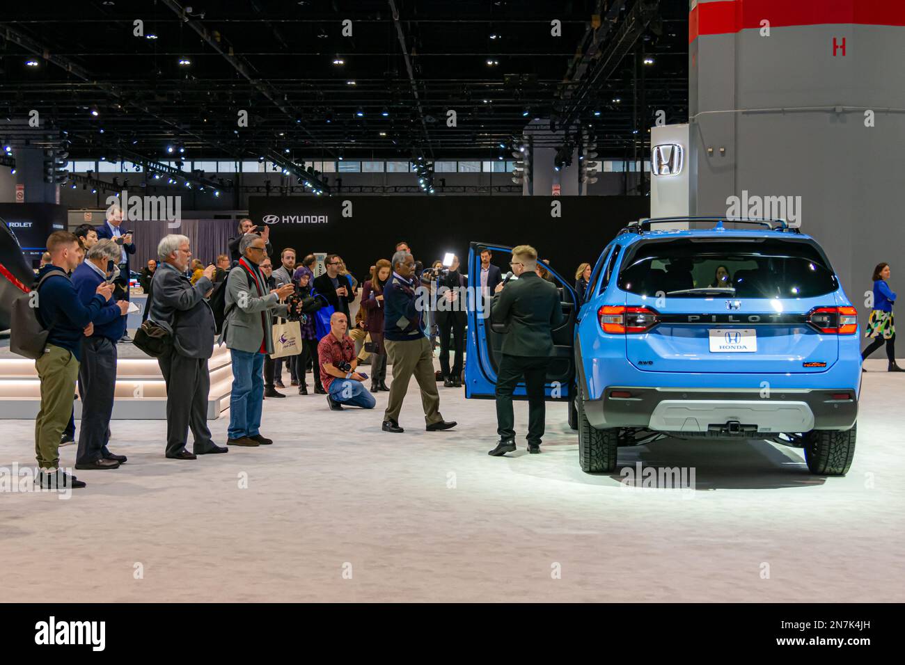 Chicago, IL, USA - February 9, 2023: 2023 Honda Pilot press conference ...