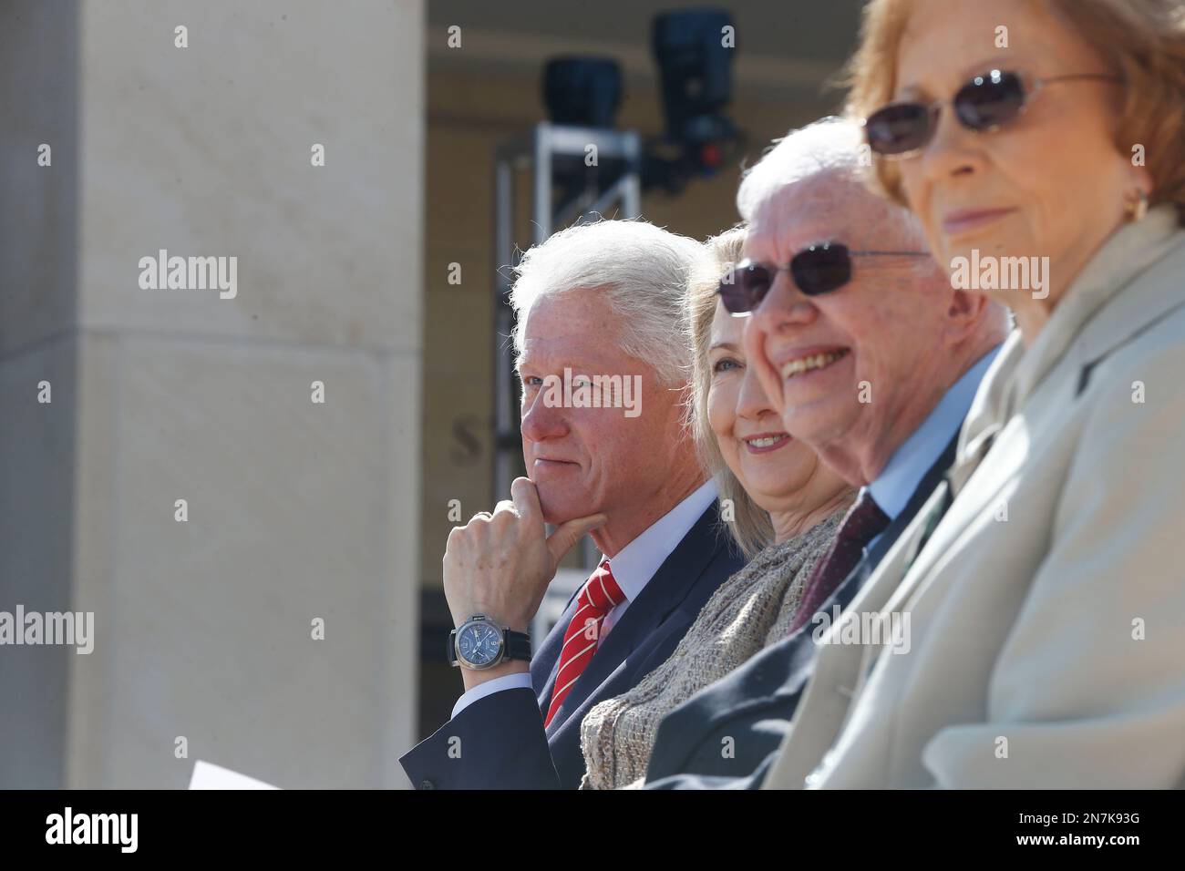 Former President Bill Clinton, left, former first lady Hillary Rodham ...