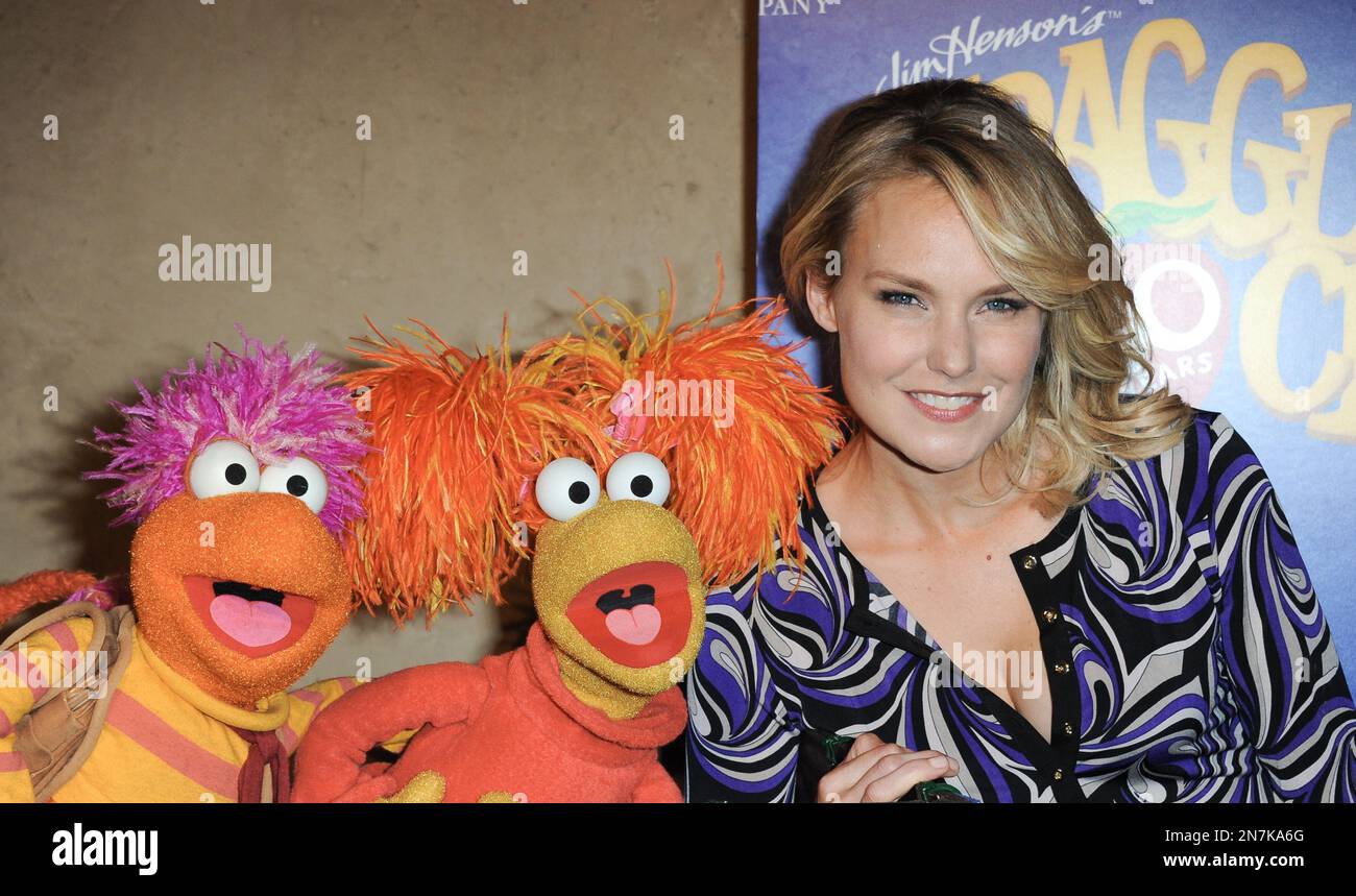 Red Fraggle, left, Gobo Fraggle, and Laura Allen arrive at Jim Henson's ...