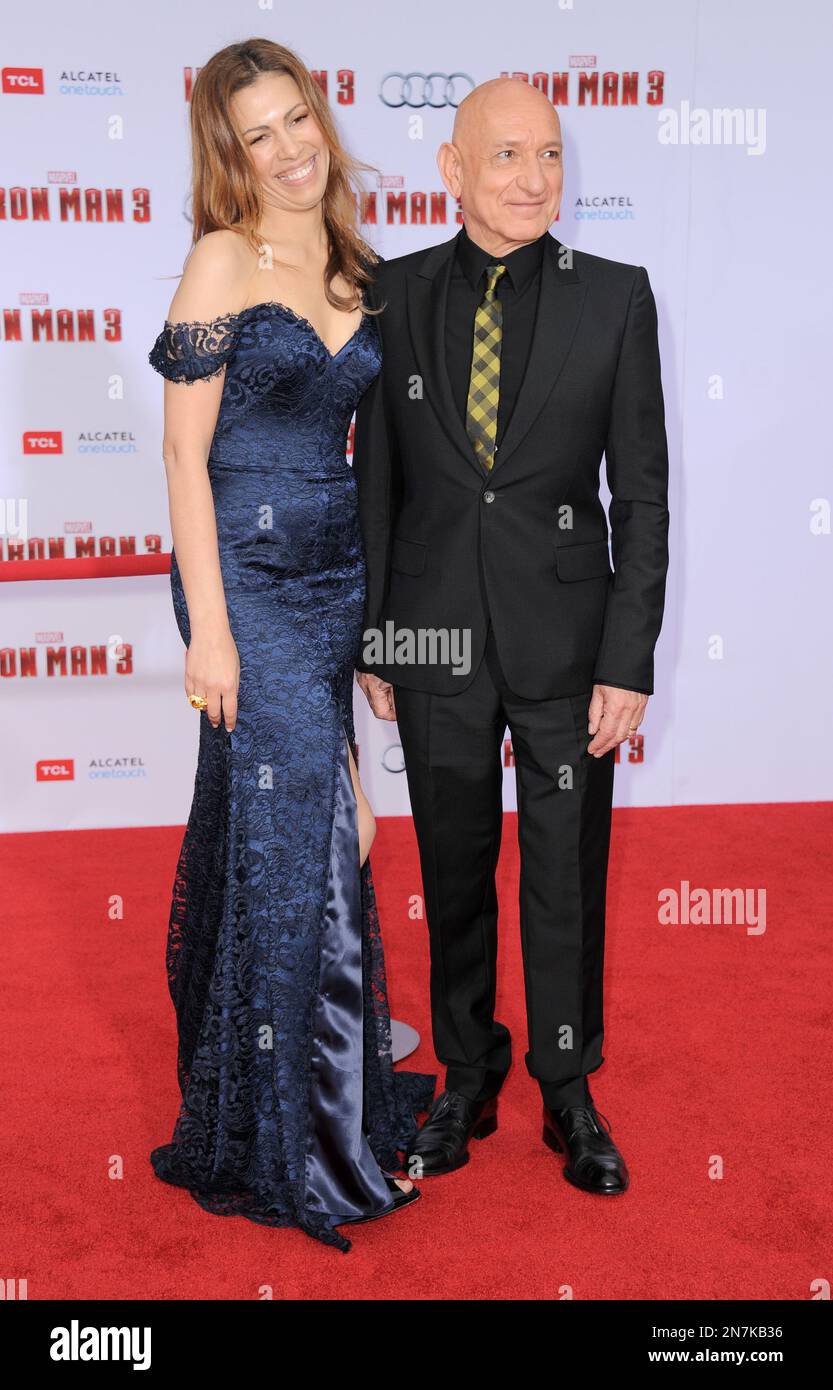 Actors Ben Kingsley, right, and Daniela Lavender arrive at the world ...
