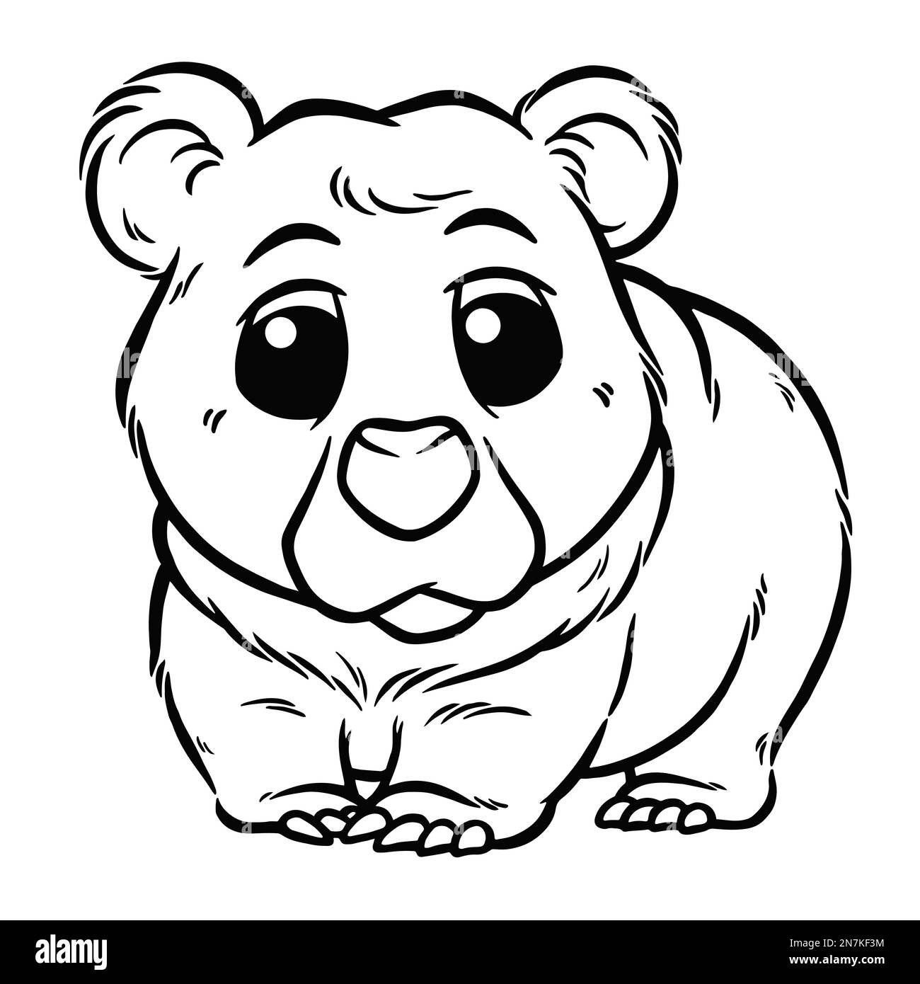 Vector illustration of Cartoon Bear - Coloring book for kids Stock ...