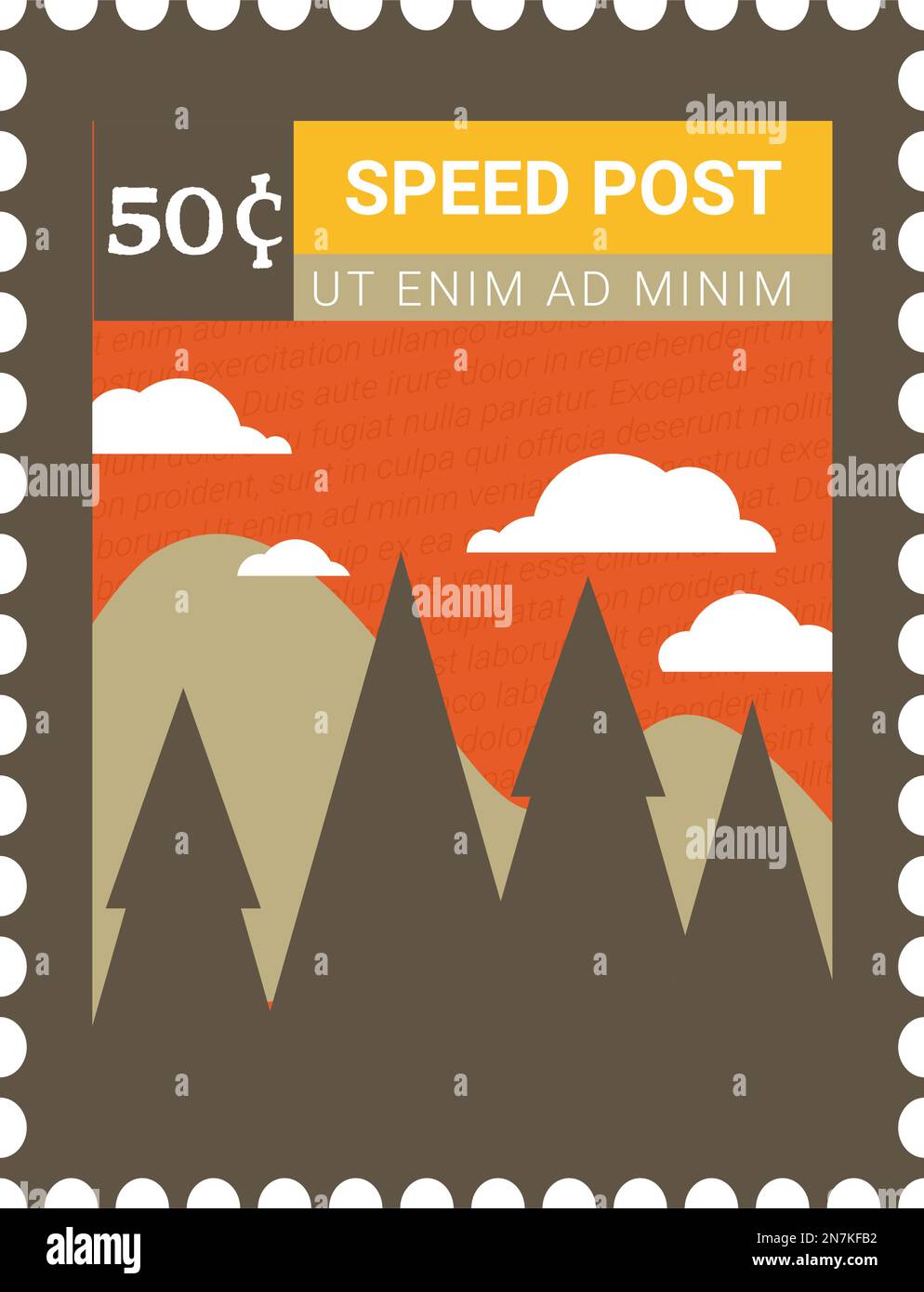 Vintage mountains postcard Cut Out Stock Images & Pictures - Alamy