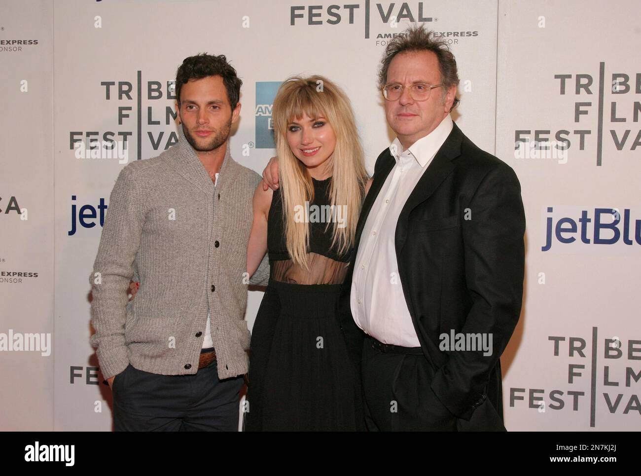 From left, actor Penn Badgley, actress Imogen Poots and director Dan ...