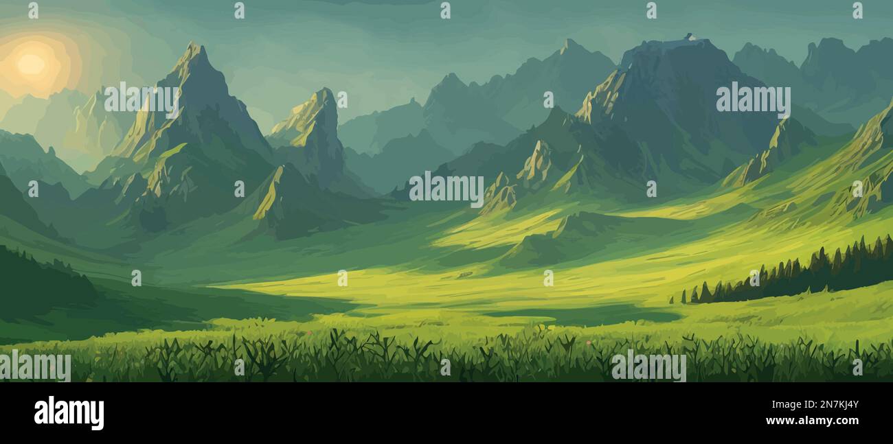Arctic spring landscape Stock Vector Images - Alamy