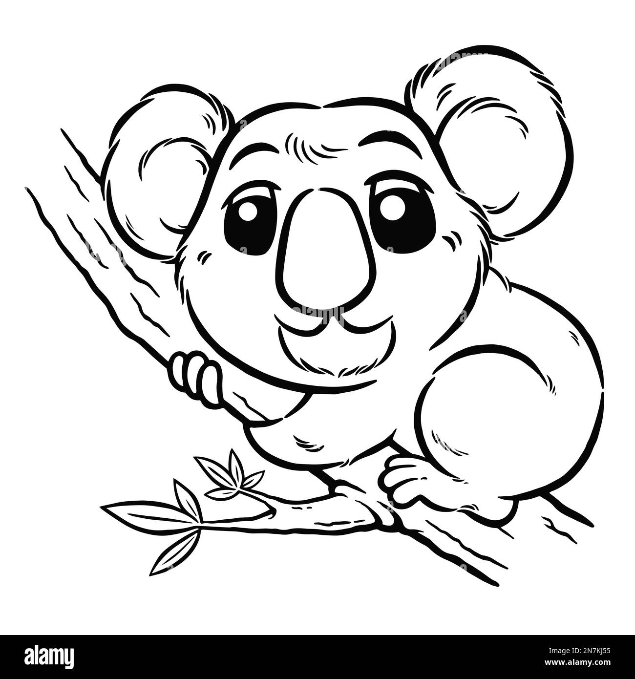 Vector illustration of Koala Bear - Coloring book for kids Stock Vector ...