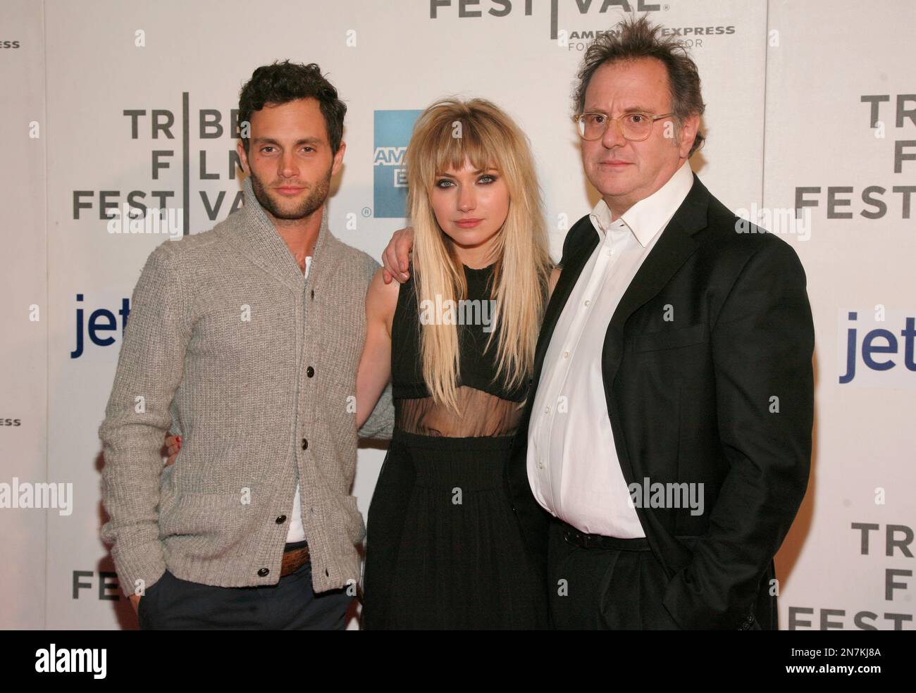 From left, actor Penn Badgley, actress Imogen Poots and director Dan ...