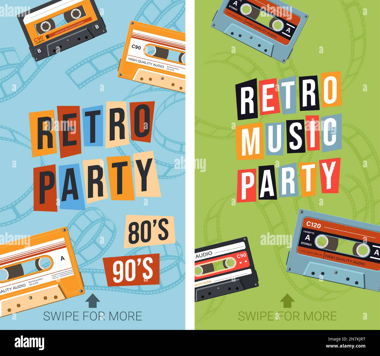 Retro party invitation or advertisement banner Stock Vector Image & Art ...