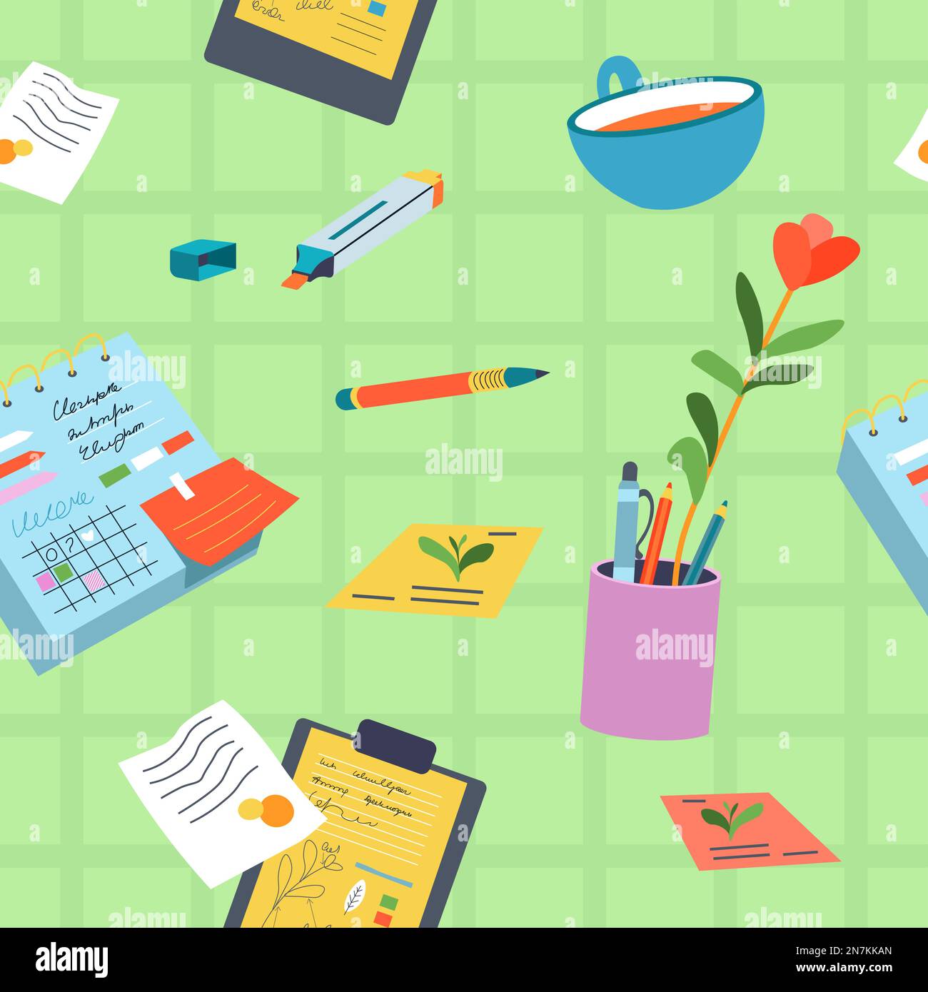 Work supplies on table Stock Vector Images - Alamy