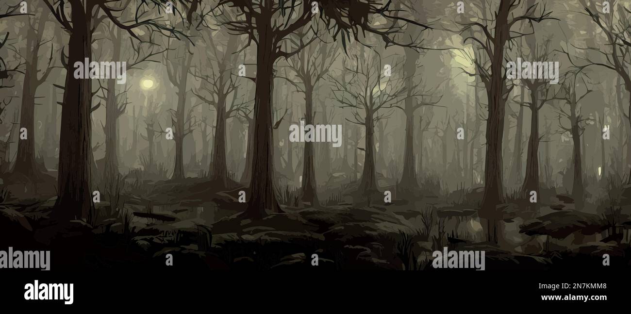 Horror movie forest Stock Vector Images - Alamy