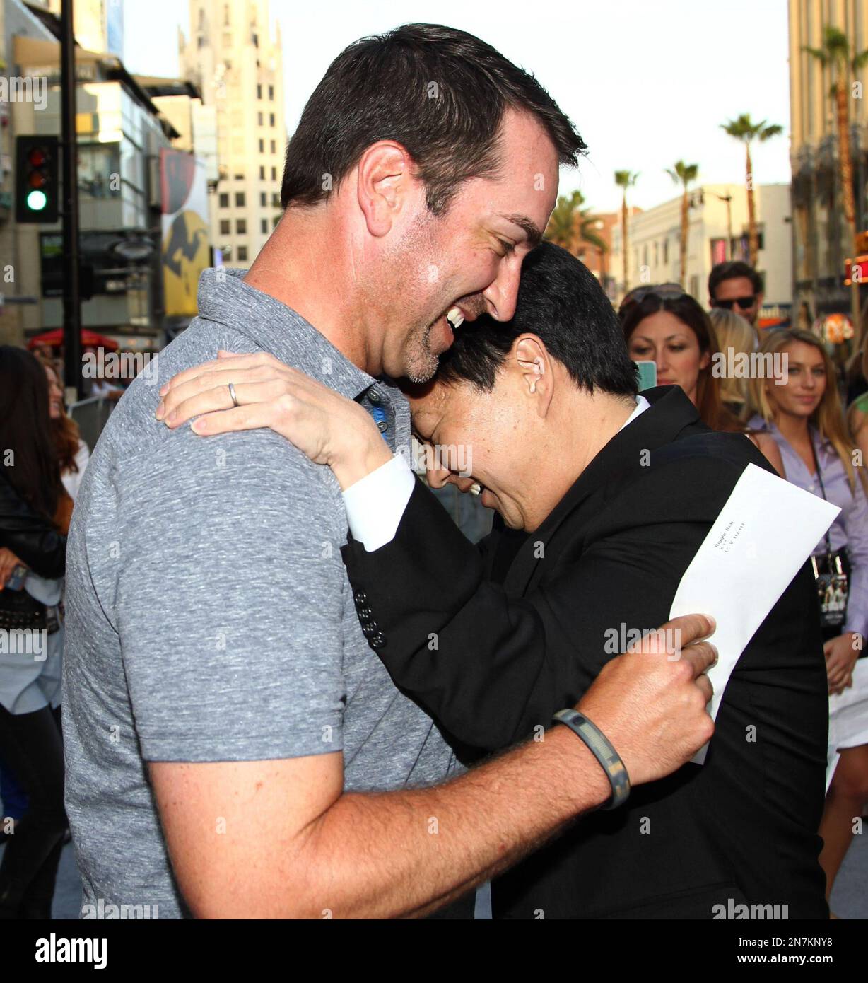 Actors Ron Riggle, left, and Ken Jeong arrive at the LA Premiere of ...