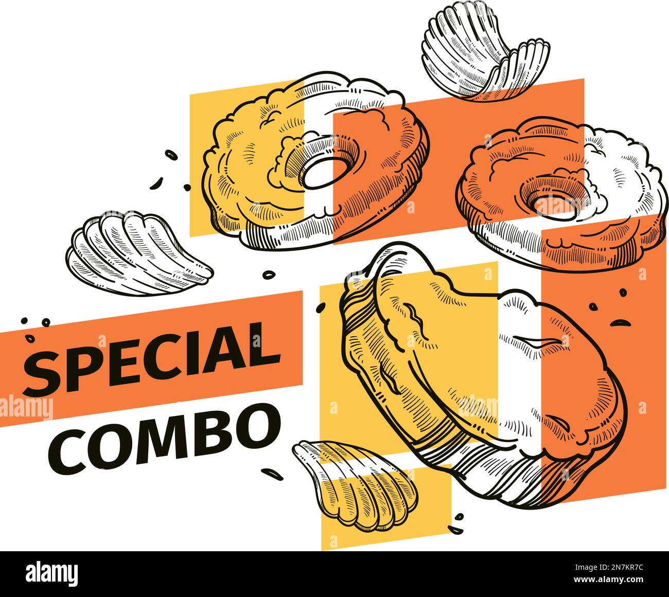 Special combo at eatery or bistro, promo banner Stock Vector Image ...