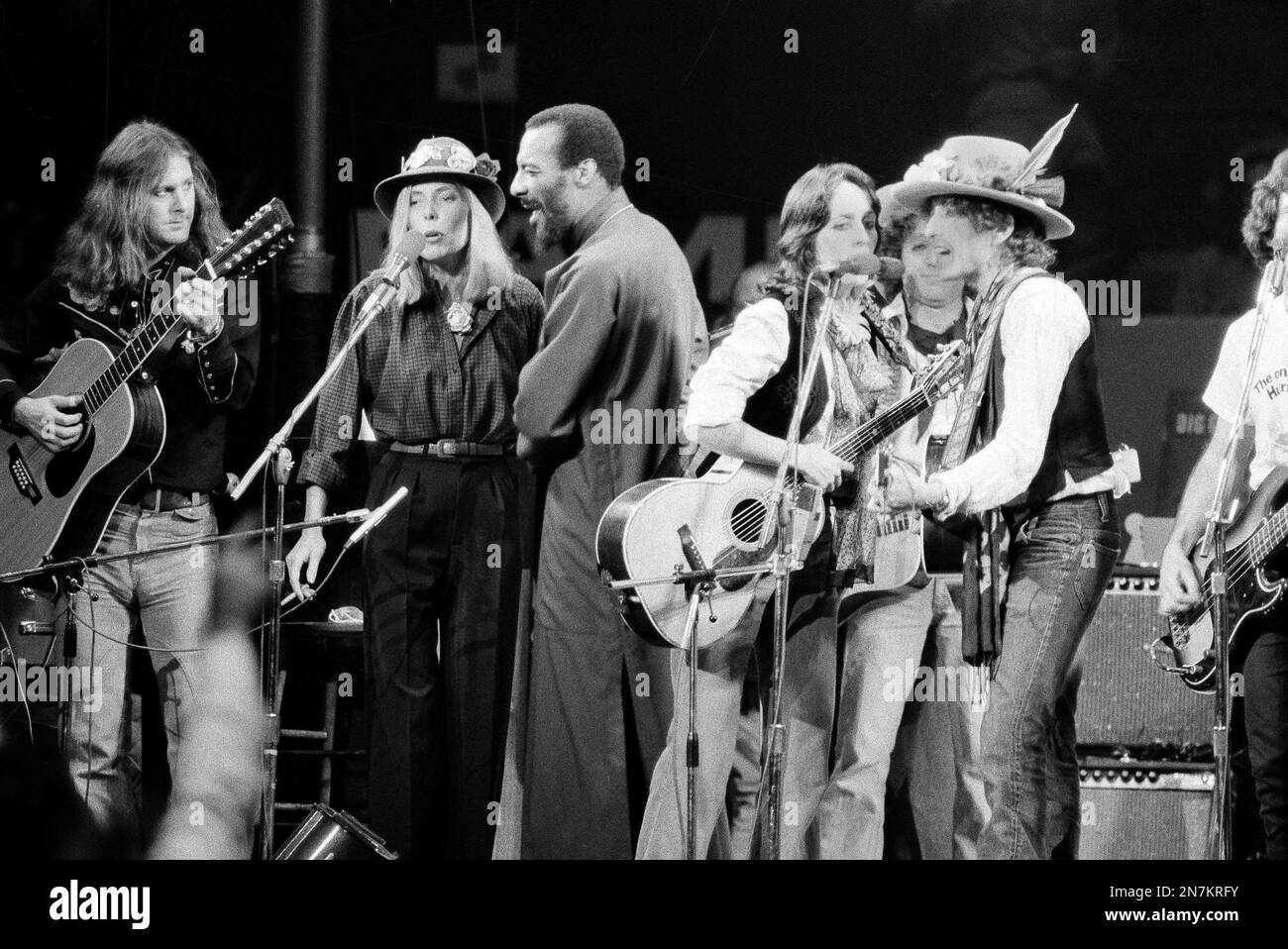 FILE - In this Dec. 1975 file photo, musicians Roger McGuinn, Joni ...