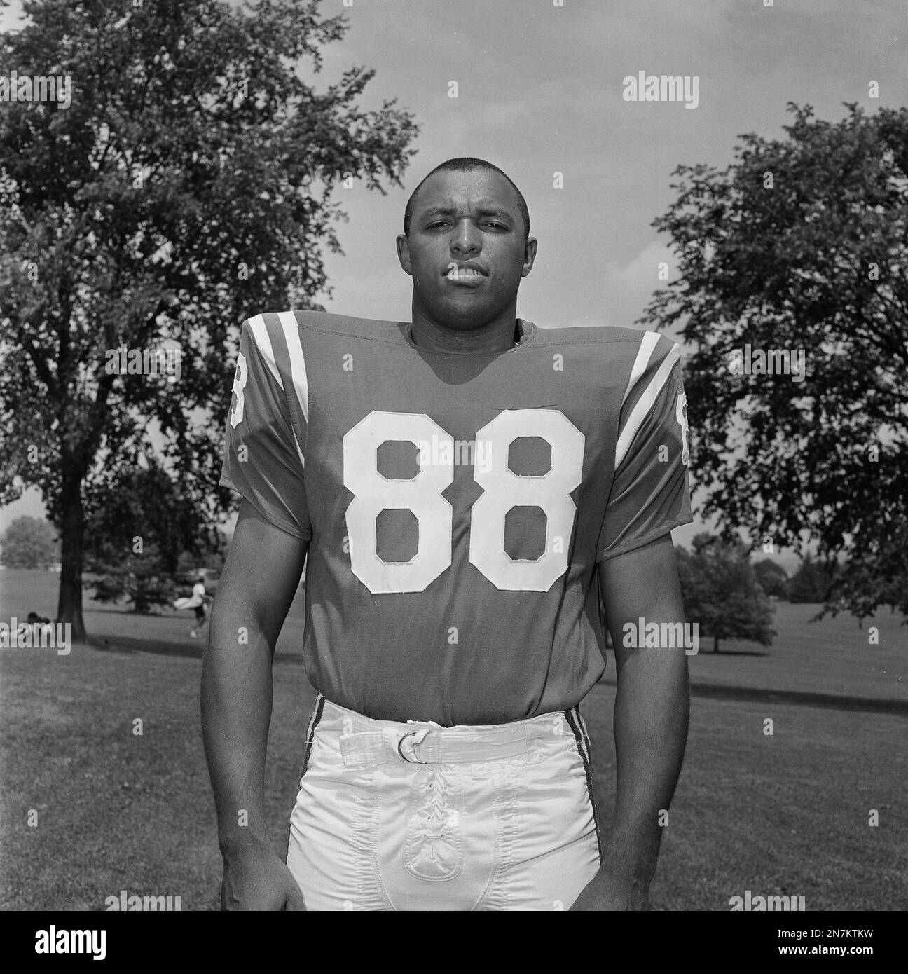 John Mackey of the Baltimore Colts is shown at the team's training camp ...