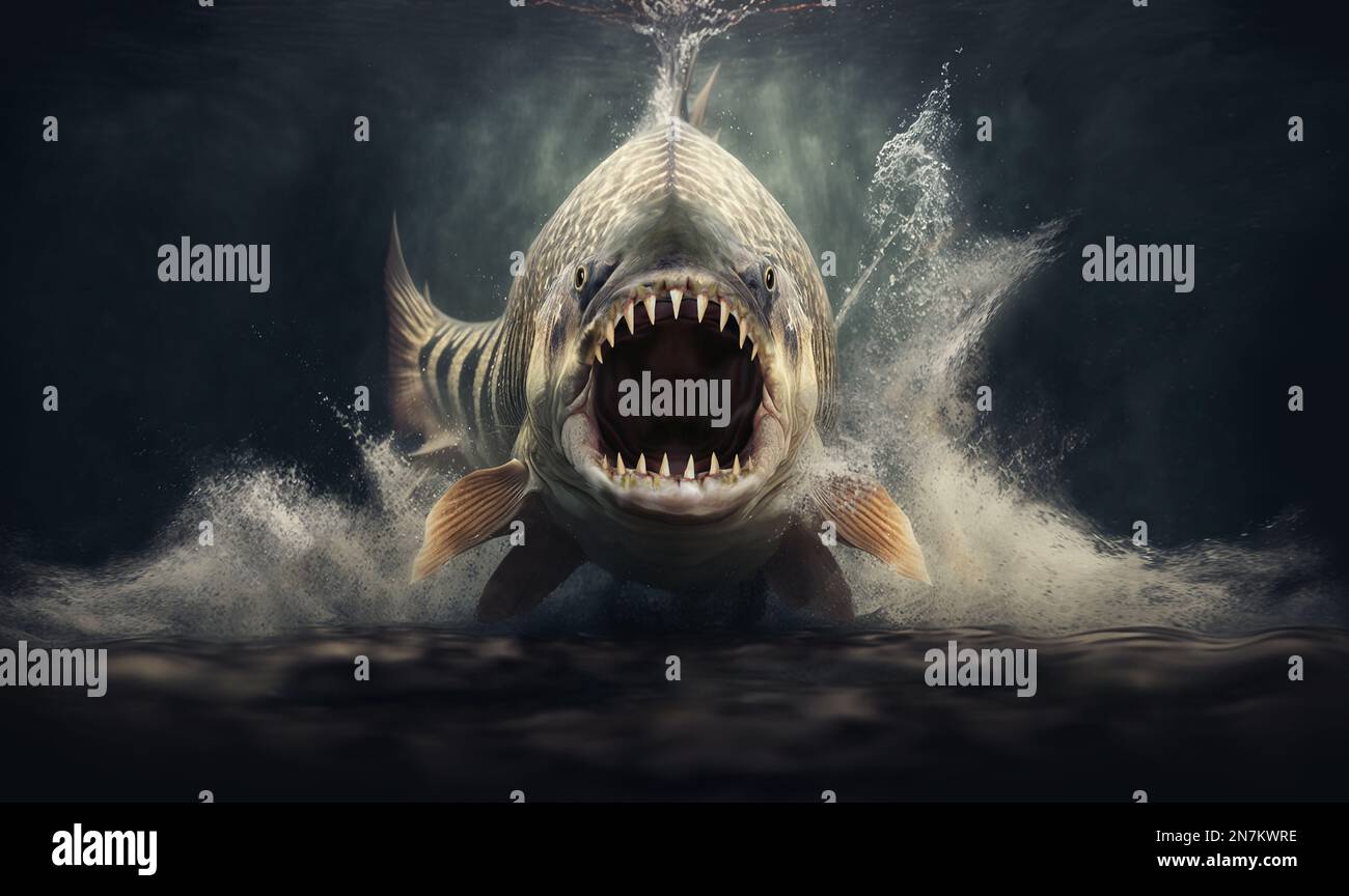 Goliath tigerfish with open mouth hi-res stock photography and images ...