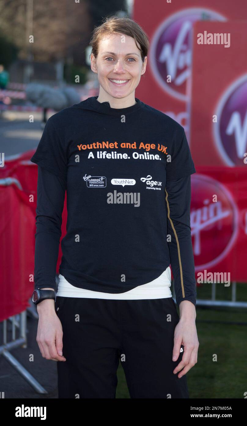 Kelly Sotherton poses for photographs ahead of running in this year's ...