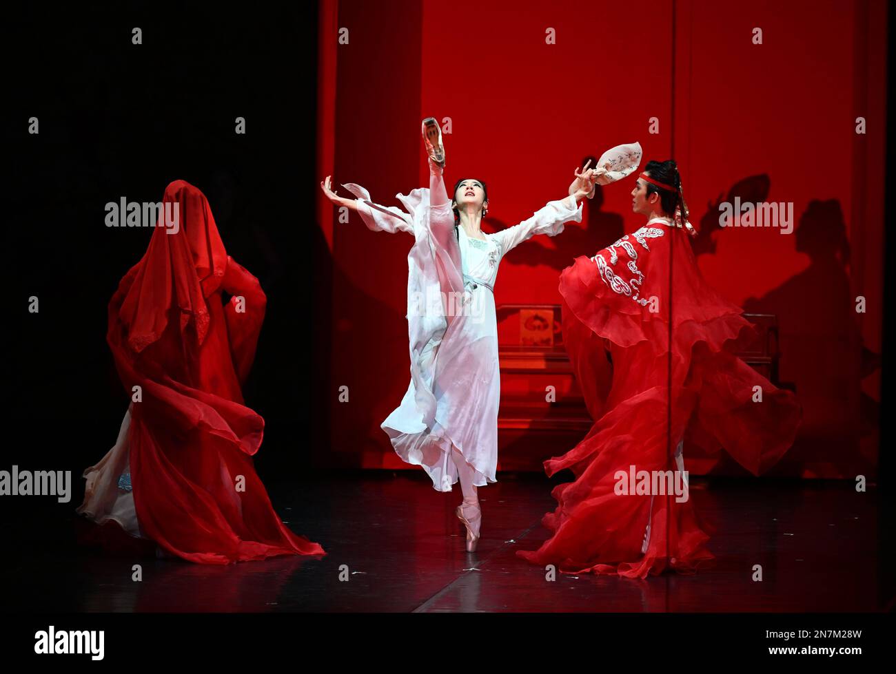 Beijing, China. 10th Feb, 2023. Actors of the National Ballet of China ...