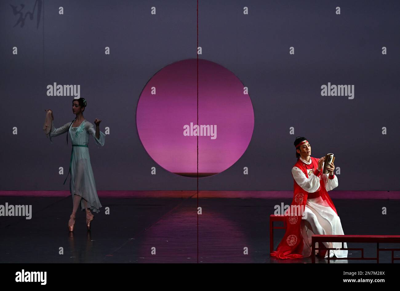 Beijing, China. 10th Feb, 2023. Actors of the National Ballet of China ...