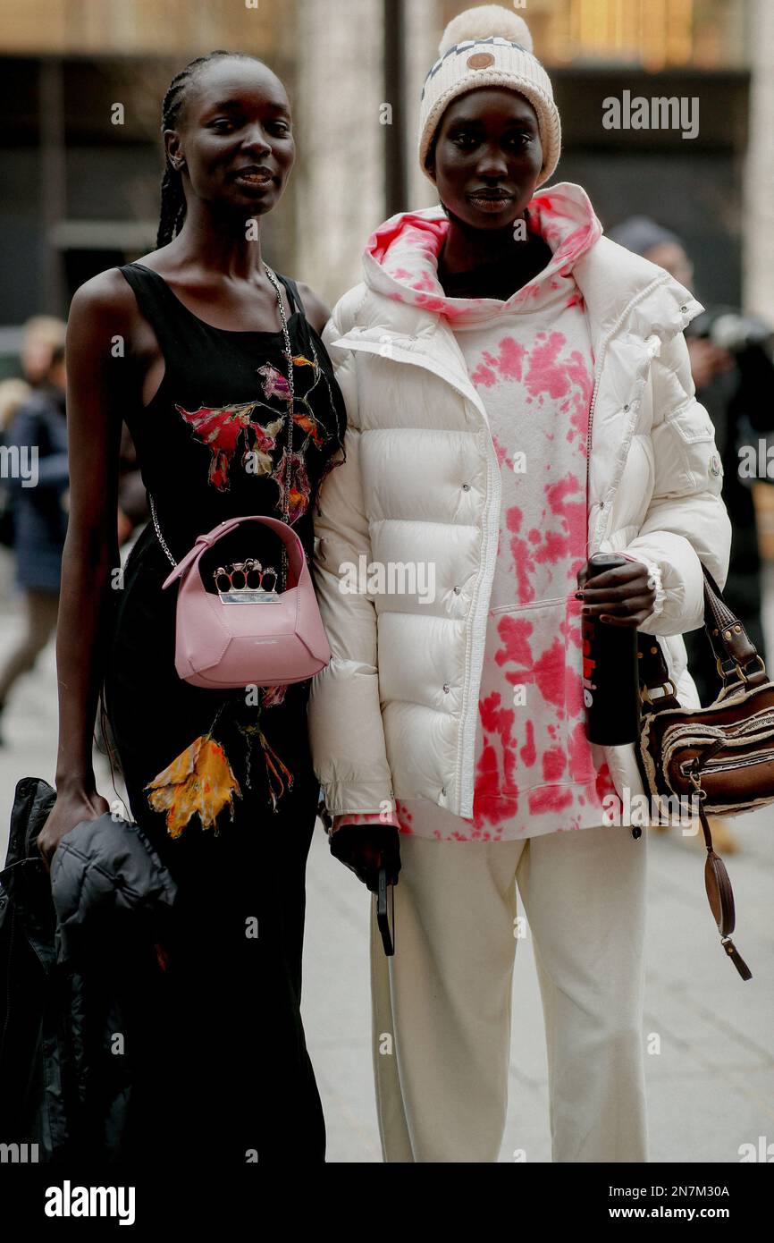 Street style, models Ayuol Manyok and Nyajuok Kueth Chuol after Patou ...