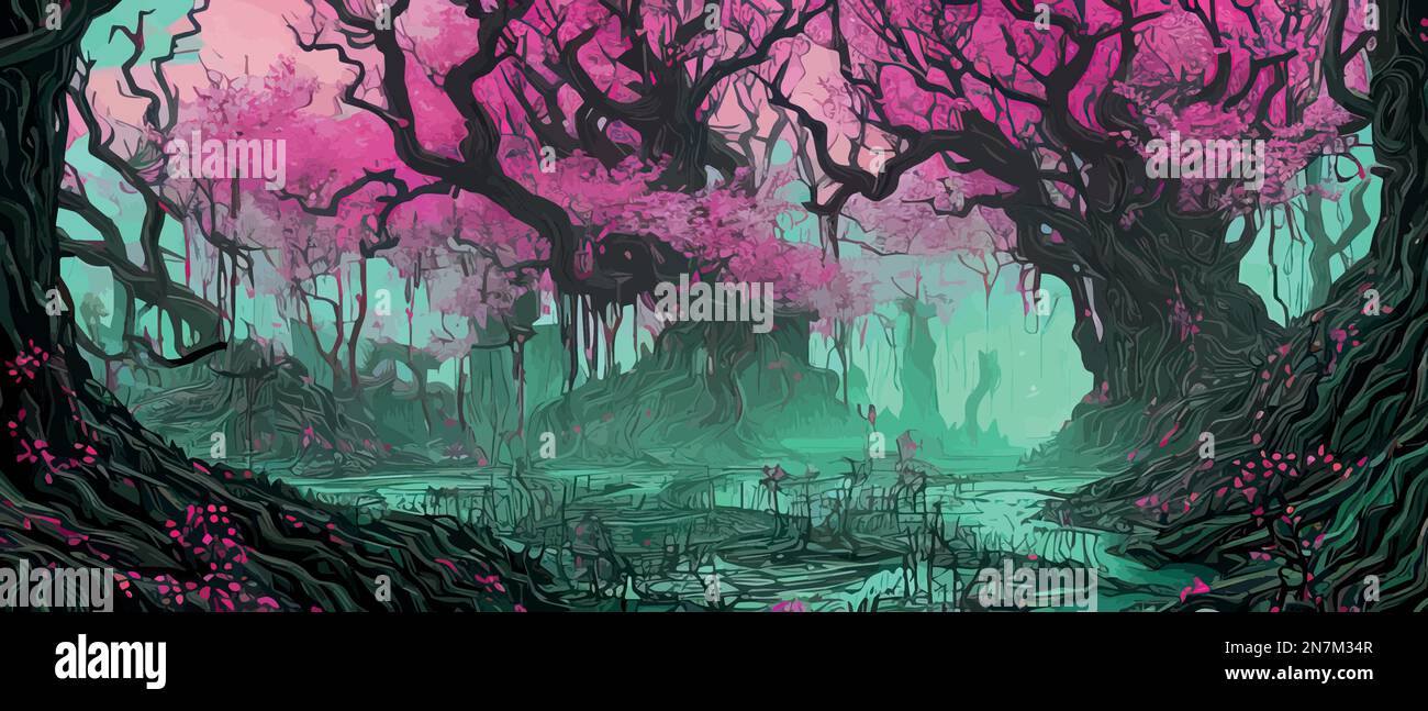 Horror movie forest Stock Vector Images - Alamy